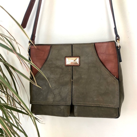 Simply Noelle | Bags | Simply Noelle Leather Greenbrown Purse | Poshmark